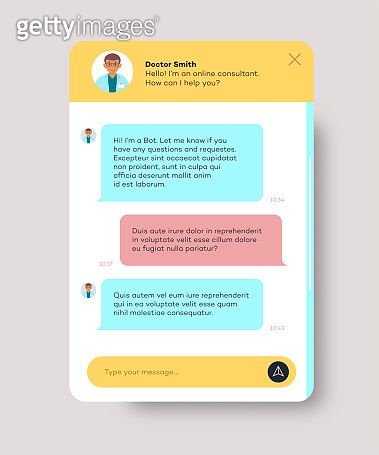 Online doctor chat window for website and mobile app (1412299920) 일러스트 ...