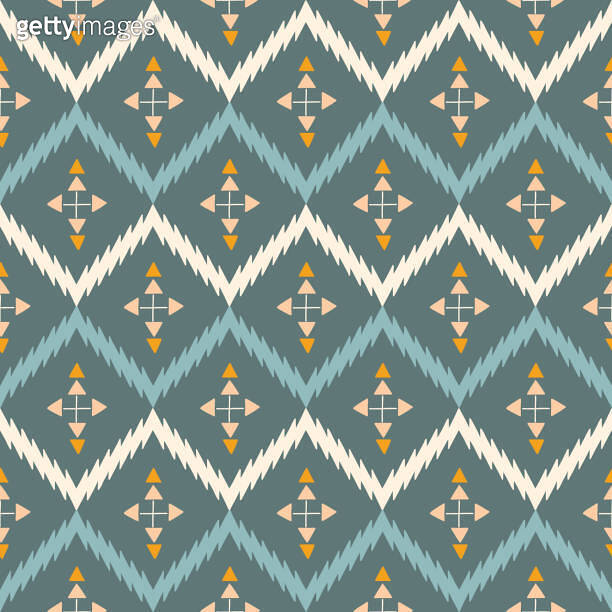 Hand Drawn Earthy Tones Tribal Lightning Vector Seamless Pattern ...