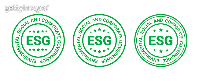 ESG icon, stamp. Business criteria stickers set. Vector illustration ...