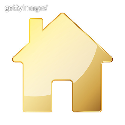 House icon. Gold building icon. Vector symbol of house (1453181434 ...