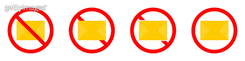 Mail ban icon. Letter is prohibited. Stop email icon. (1453189533) 일러스트 ...