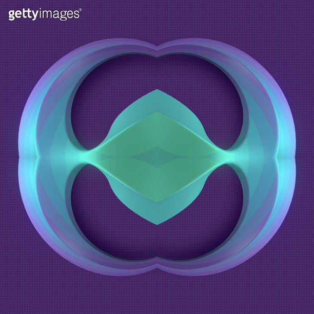 Neon color abstract magic shape with depth of field effect. Optical ...