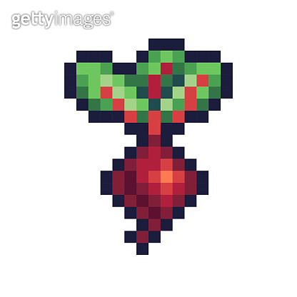 Beetroot pixel art icon. Radish crop logo. 8-bit sprite. 이미지 ...