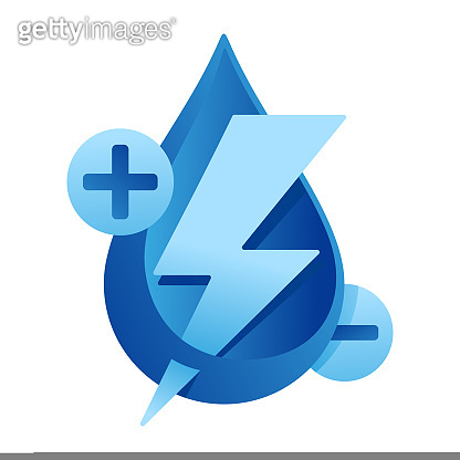 Electrolyte Drink blue icon - ions in water 이미지 (1436909291) - 게티이미지뱅크
