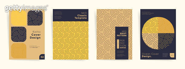 Asian geometry identity brochure or flyer set. Business company ...