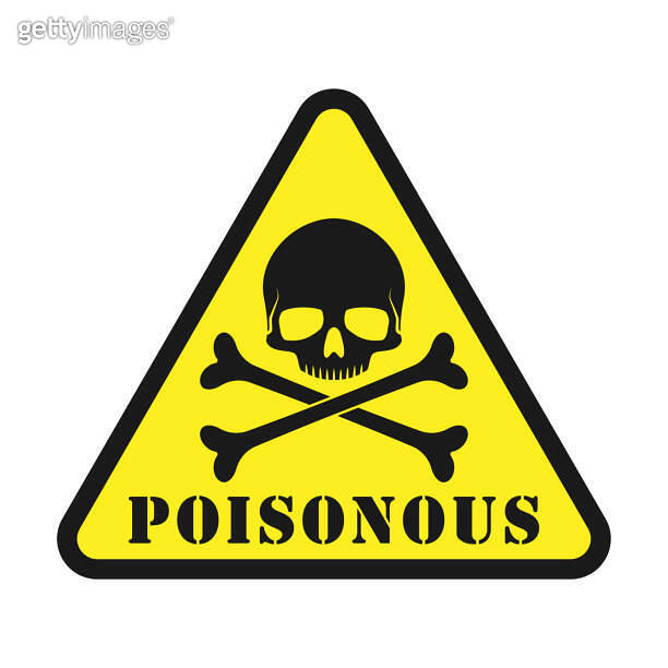 Skull and crossbones warning triangle sign. Vector illustration. Poison ...