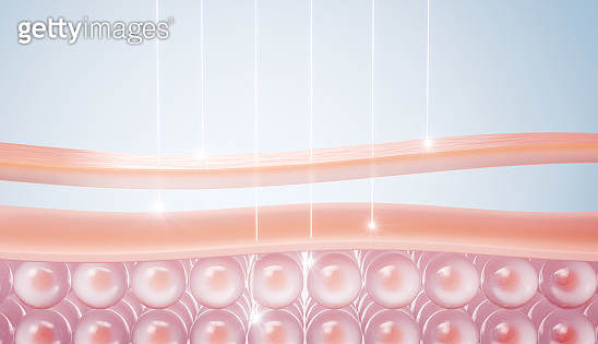 Laser through on the Skin layer, Serum or Vitamin Skin Repair Concept ...