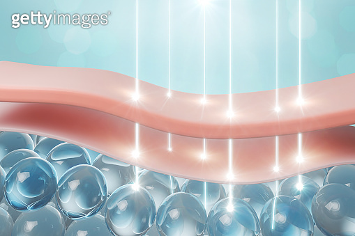 3d illustration of Laser or Serum through the skin layer, Skin Repair ...
