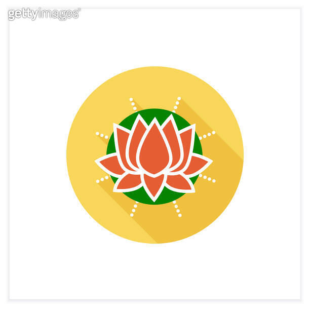 Lotus flower flat icon 이미지 (1369300807) - 게티이미지뱅크