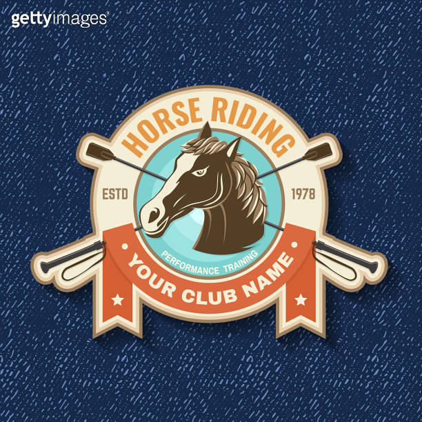 Horse riding club badge, patch, emblem, logo. Vector illustration ...