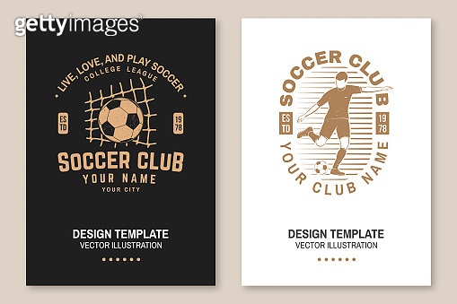Set of soccer club badge template. Vector illustration. Flyer, brochure ...