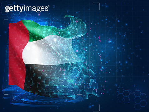 United Arab Emirates, vector flag, virtual abstract 3D object from ...