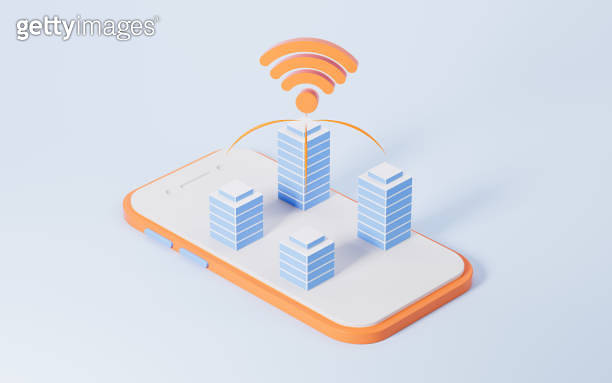 Wi-Fi and mobile phone, signal transmission and telecommunication ...
