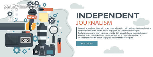 Journalism. Camera and photos. Mass media, television, interview ...