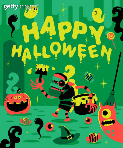 A mysterious Mummy with paint and a brush says It’s Halloween Time ...