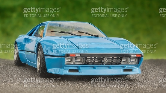 Model of a sky blue Ferrari GTO car seen from the side 이미지 (1403132402 ...