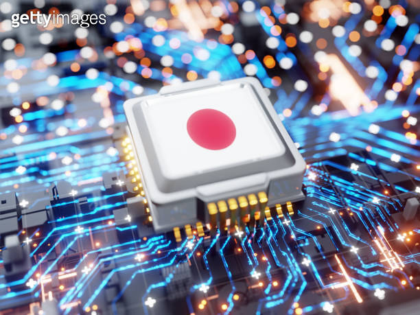 CPU AI Circuit board japanese flag concept 이미지 (1447446308) - 게티이미지뱅크