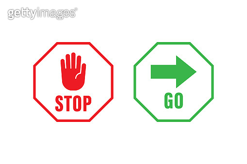 Stop and go sign icon vector design 이미지 (1422824757) - 게티이미지뱅크