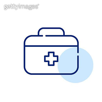 Paramedic first-aid kit. Pixel perfect, editable stroke line art icon ...