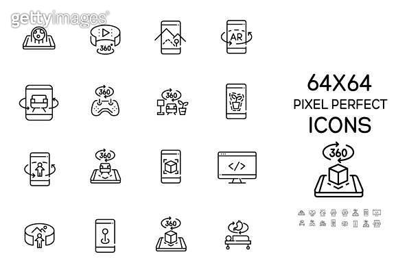 Augmented reality icons set. Uses in mobile phone and tablet for gaming ...