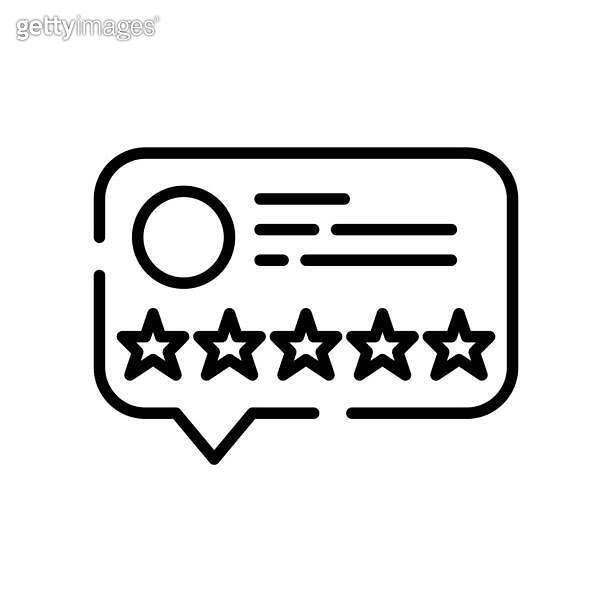 Five star client review. Feedback speech bubble. Pixel perfect ...