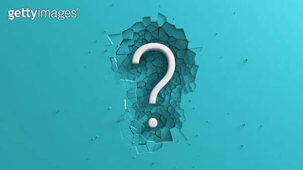 Large White Question mark minimalist animation with impact effect on ...