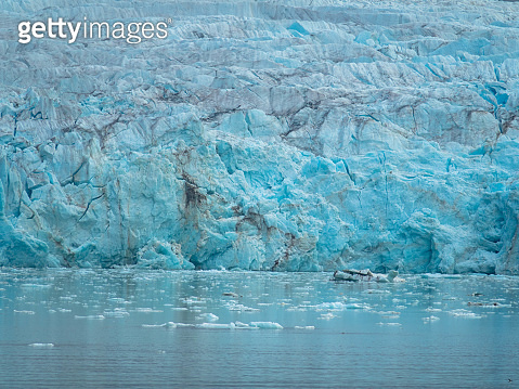 Spectacular view of the Glacier Samarinbreen. Debouches into Hornsund ...