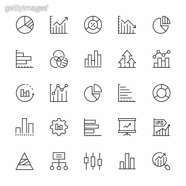 Chart and Diagram Line Icon Set. 이미지 (1453372834) - 게티이미지뱅크