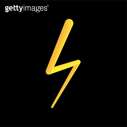 Beautiful yellow neon lightning. Lightning sign yellow color. Vector ...