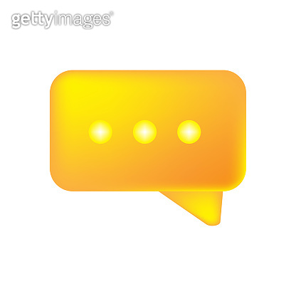 3d banner with golden message. Message bubble. Alert message. 3d chat ...