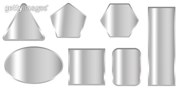 Steel plates various shapes. Frame template. Vector illustration. stock ...
