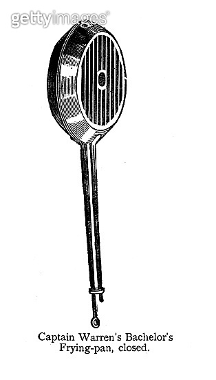 Victorian cookery implements; Captain Warren's Batchelor's frying-pan ...