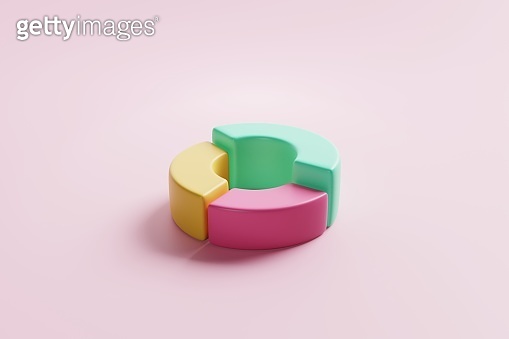 3d pie or donut chart and graph diagram in business statistic ...