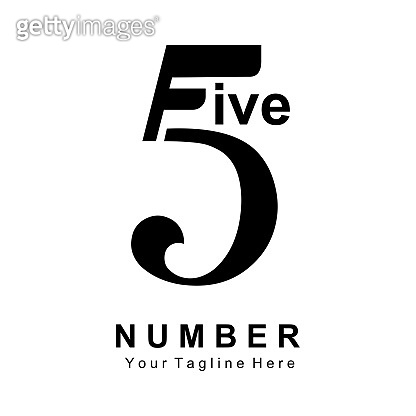 number 5 five logo design, premium simple icon vector, suitable for ...