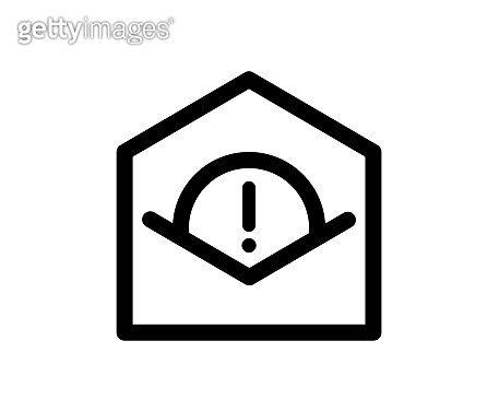 Dangerous message. Email error vector logo icon. Envelope with ...
