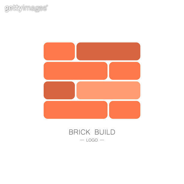 Brick logo design isolated on white background. Building materials ...