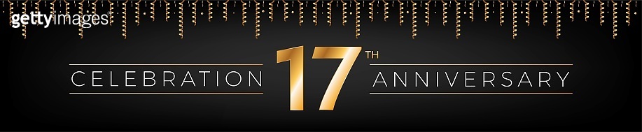 17th anniversary. Seventeen years birthday celebration horizontal ...