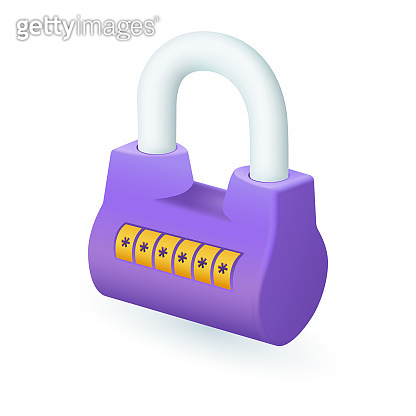 3d cartoon style realistic combination lock icon (1407093443) 일러스트, 무료 ...