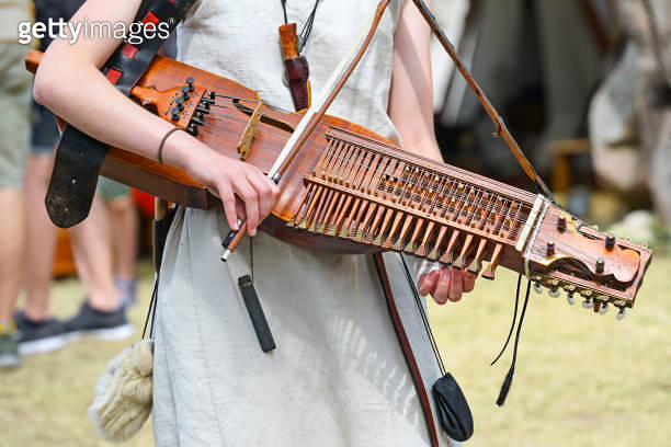 Nyckelharpa, keyed fiddle, a traditional Swedish musical instrument ...