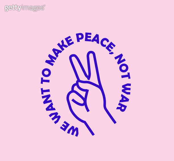 Peace sign. Victory sign. Make peace, not war palm illustration. Hand ...