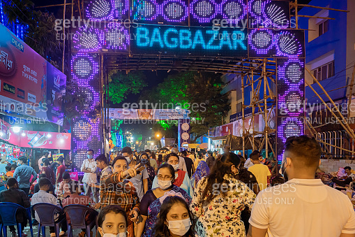 Huge welcome gate for Bagbazar Durga Puja, UNESCO Intangible cultural ...