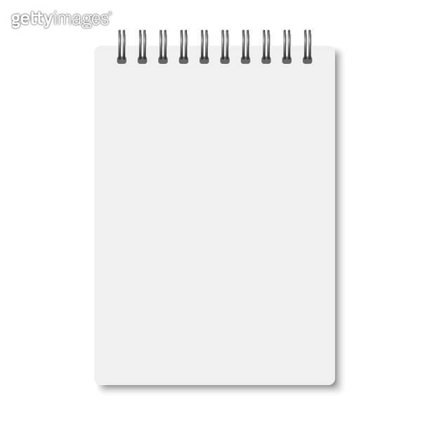 White realistic a6 notebook opened with shadows (1373544105) 일러스트, 무료 ...