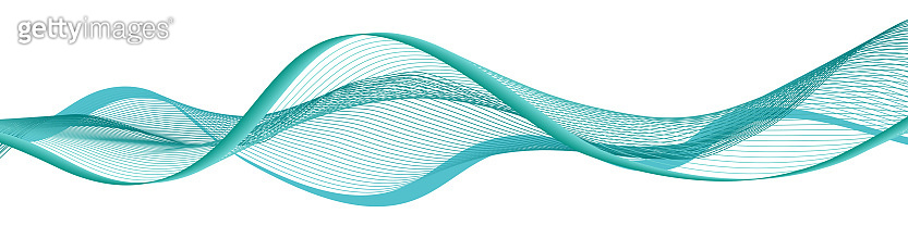Teal wave swirl swoosh; sea water color flow; dynamic undulate movement ...