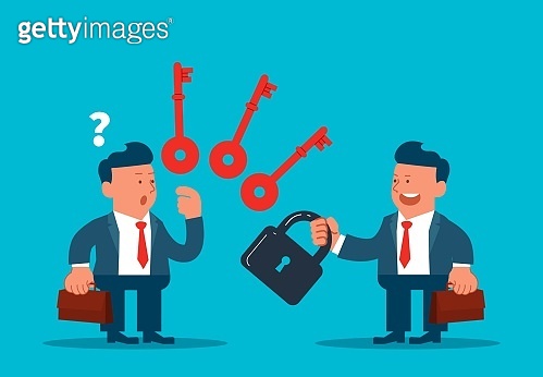 Choosing a successful business opportunity, businessman thinking about ...