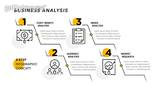Business Analysis Line Icons Infographic Design (1415953926) 일러스트, 무료 ...