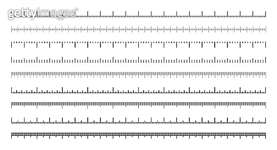 Various measurement scales with divisions. Realistic scale for ...