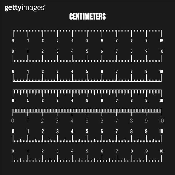 Realistic white centimeter scale for measuring length or height ...