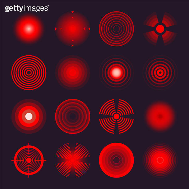 Thermal, night vision scope. Crosshair, gun sight vector icons ...