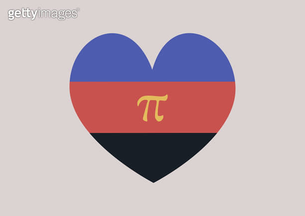A heart colored as a polyamory flag, romantic relationships with ...