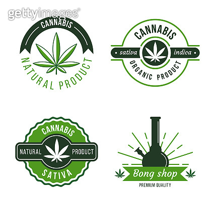 Marijuana label. Modern cannabis logo templates. Organic medical ...